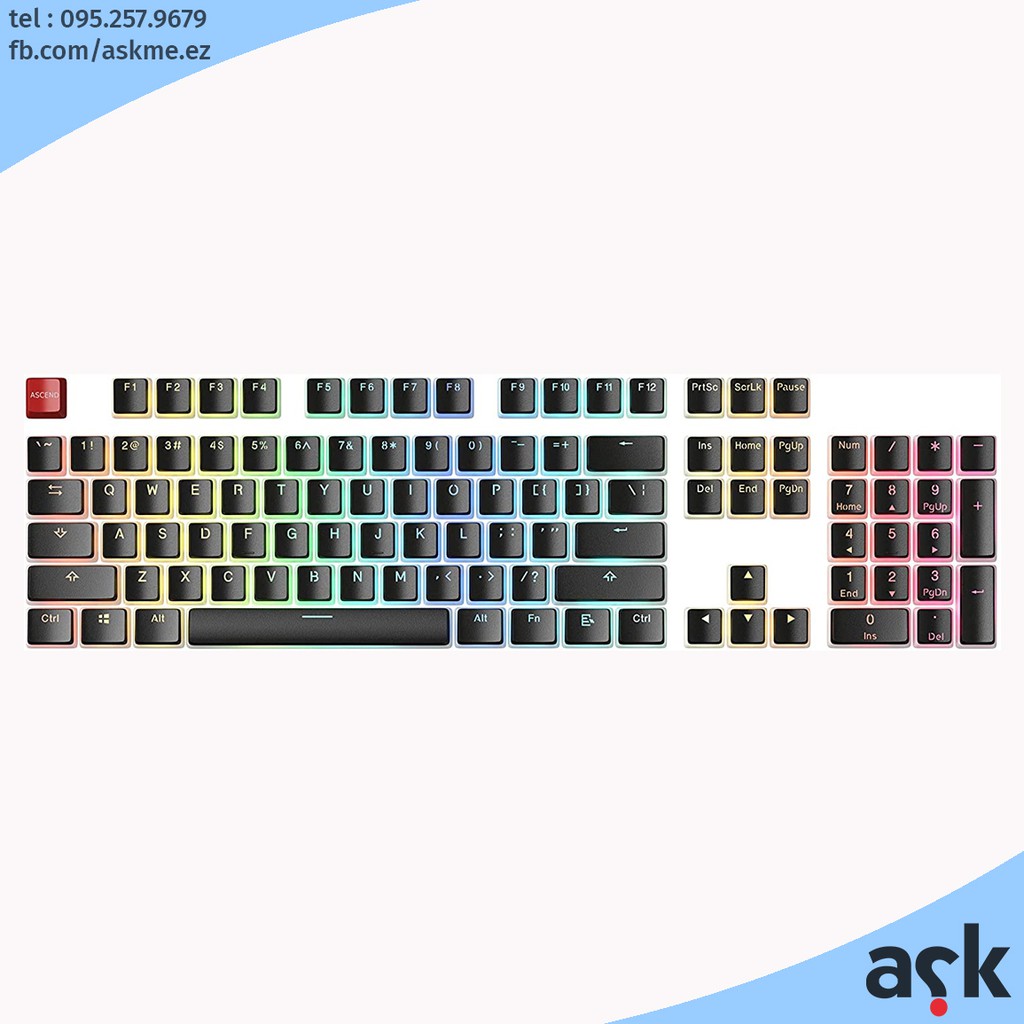 Glorious Aura Keycaps - Pudding black | Shopee Thailand