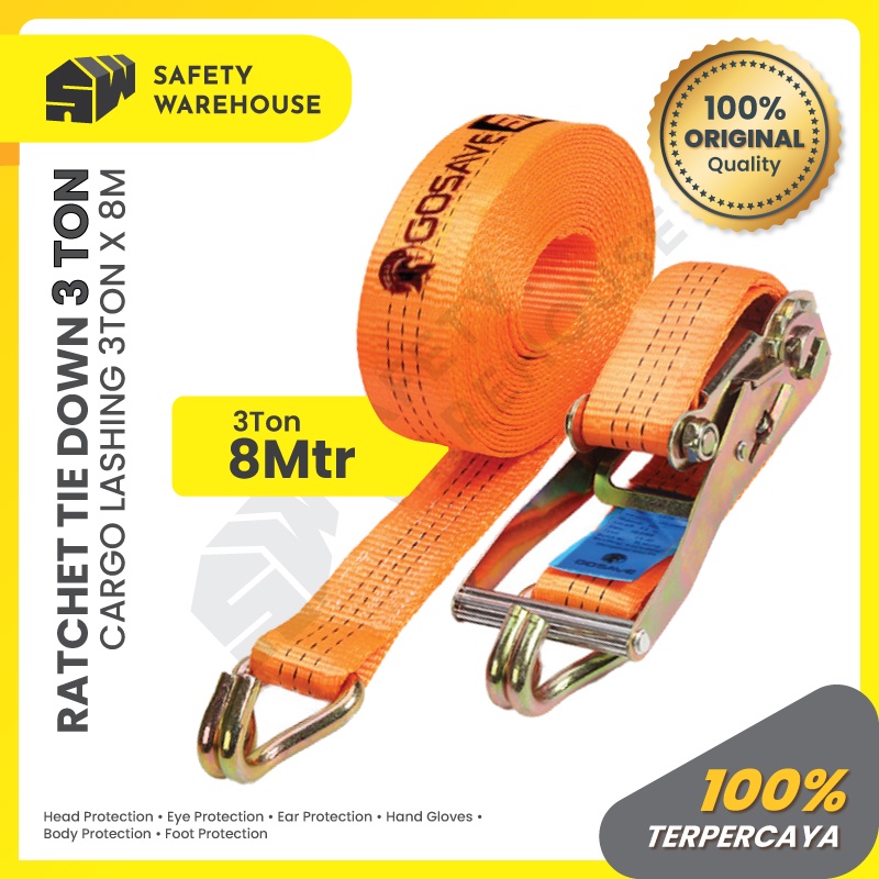 Ratchet Tie Down 3Ton x 8M/Cargo Lashing 2" Webbing Goods Fastener ...