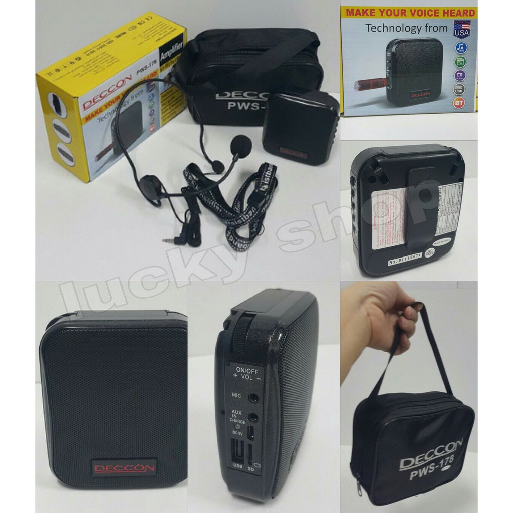 DECCON ลำโพงคาดเอว ช่วยสอนมาพร้อมบูลธูทและไมค์ครอบหัว กำลังขับ 8 วัตต์ ...