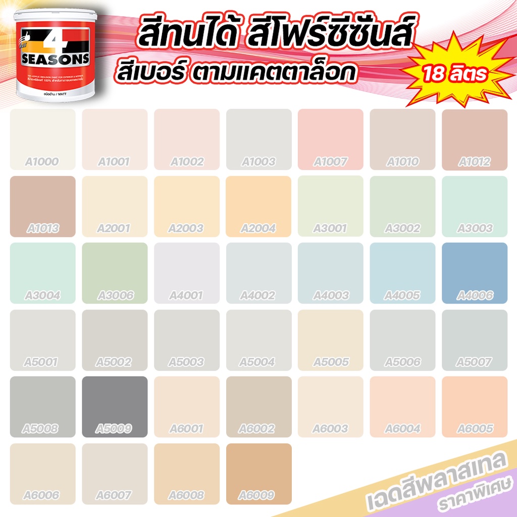 TOA โฟร์ซีซั่นส์ A1000,A7000,A8000,A5001,A5006,A5009 ขนาด 18 ลิตร ถัง ...