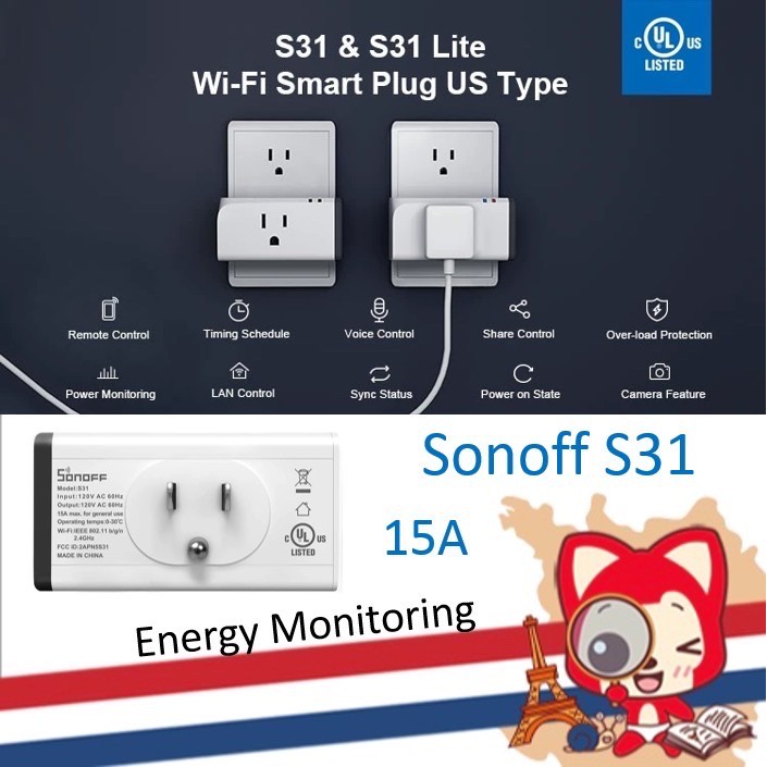Sonoff S31 Energy Monitoring วัดค่าพลังงาน สั่งเปิดปิดบนแอพ Eewlink | Shopee Thailand