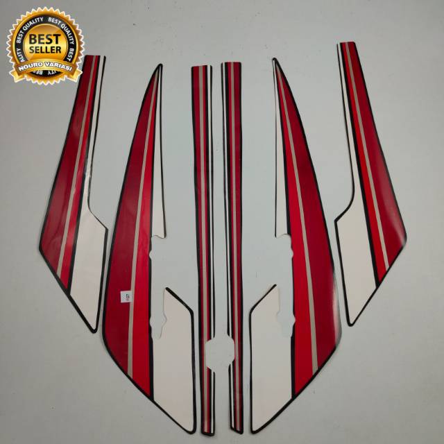 MERAH Honda gl pro 1985 สีดํา แถบสีแดง สติ๊กเกอร์รายการตัวถังมาตรฐาน ...