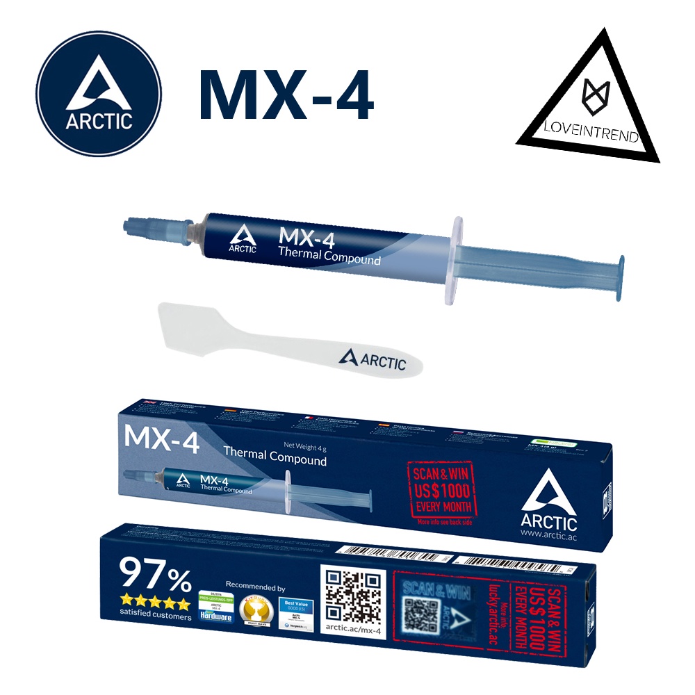 ซิลิโคน Arctic MX-4 MX-6 นำความร้อน CPU GPU New Packaging 2024 | Shopee Thailand