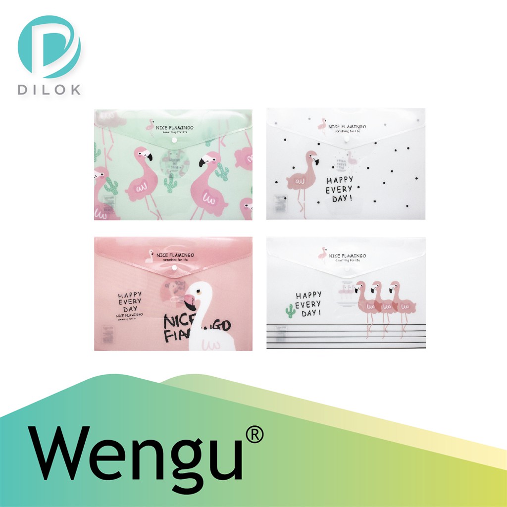 WENGU แฟ้มกระดุมลาย FMG ขนาด A4 ใส่เอกสารได้อย่างปลอดภัย กันน้ำ กันรอย ...