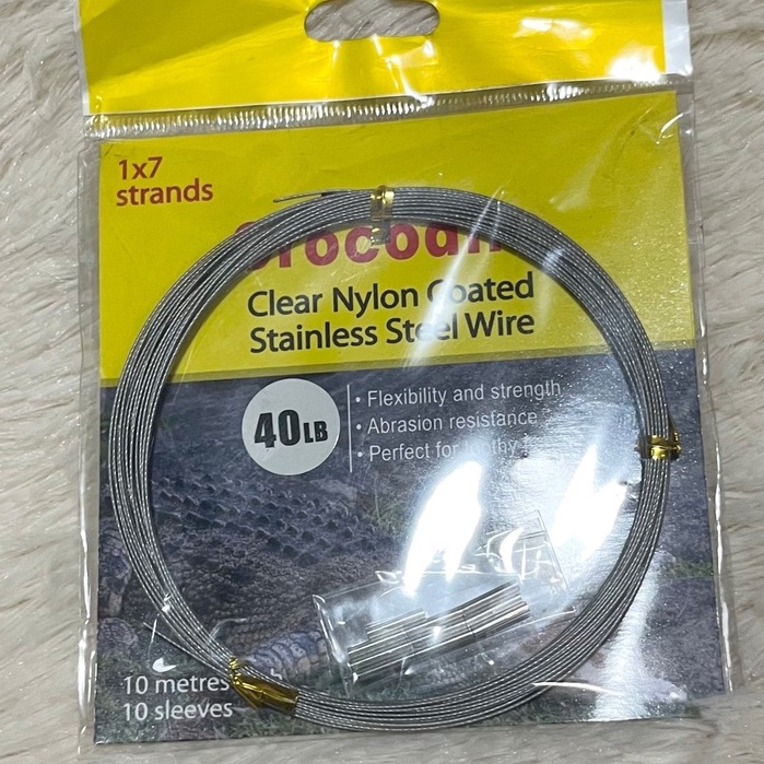 ลวดแข็ง ตราจระเข้ ซองเหลือง Hard Single Strand Stainless Steel Wire ...