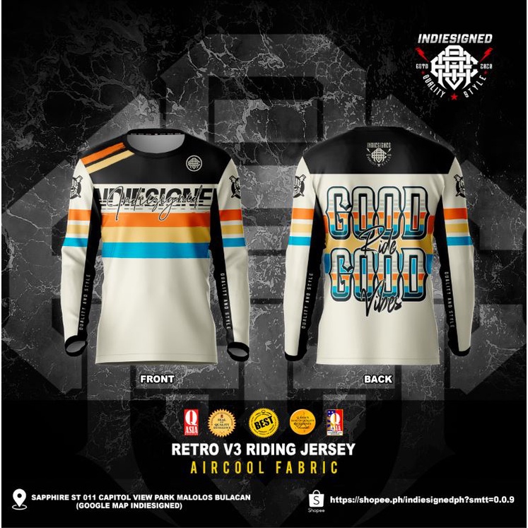 Indie RETRO V3 (Aircool FABRIC) เสื้อกีฬาแขนยาว สําหรับขี่จักรยานยนต์ ...
