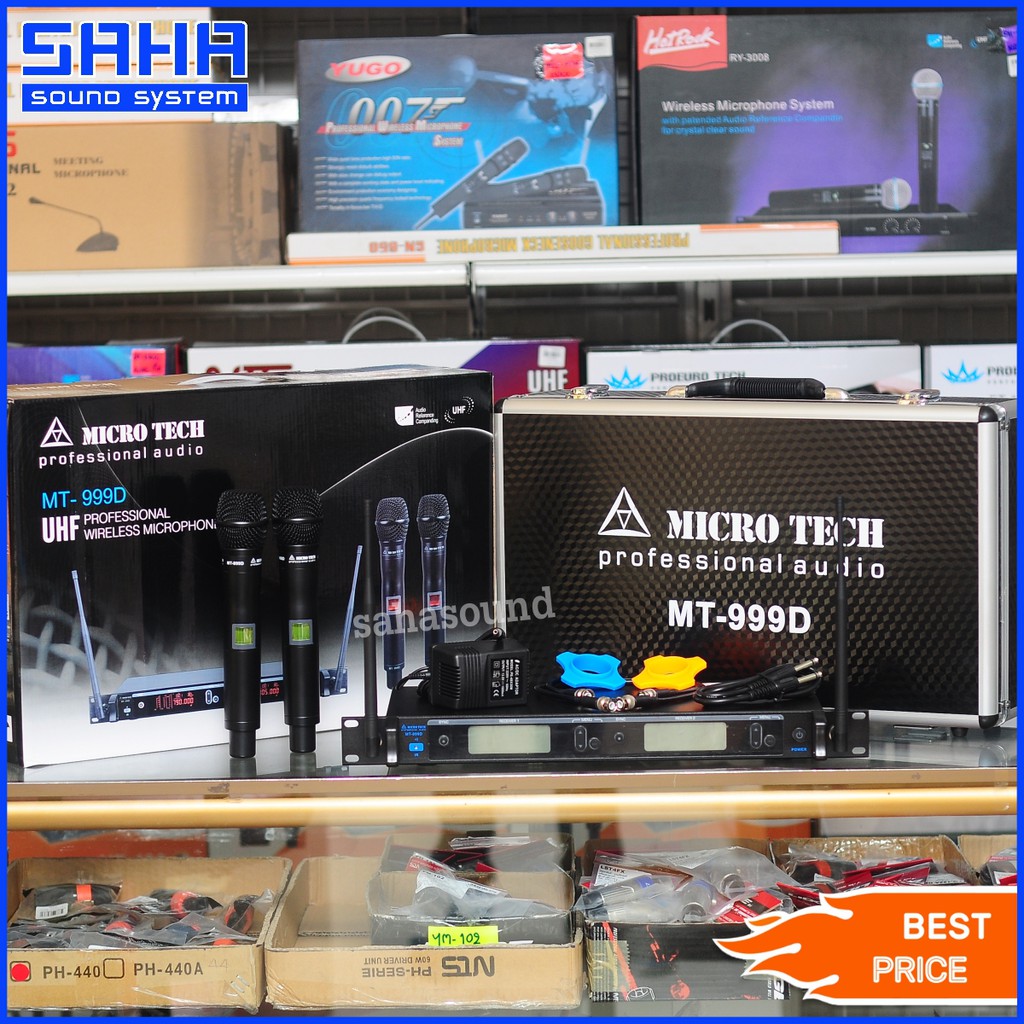 (ประกัน 1 ปี) MICRO TECH MT-999D ไมค์ลอยคู่ UHF - ด้ามอลูฯ - (เสาหน้า) sahasound - สหซาวด์ ...