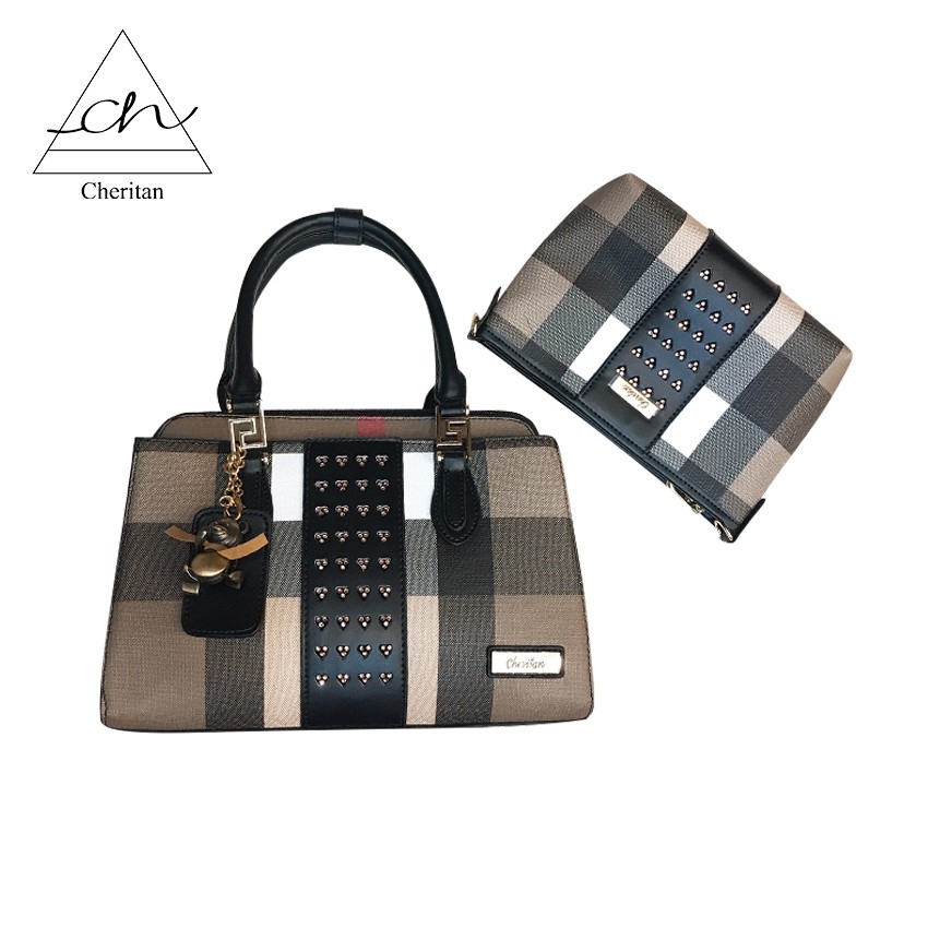 Cheritan กระเป๋าเซต 2ใบ รุ่นA7-1 กระเป๋าแม่ลูก ฉลุติดคริสตัล เชอริตัน ...