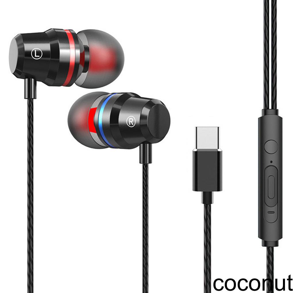 [Coco] Type-C Earphone 6mm Dual Dynamic Drivers Wired Control Headphone ...