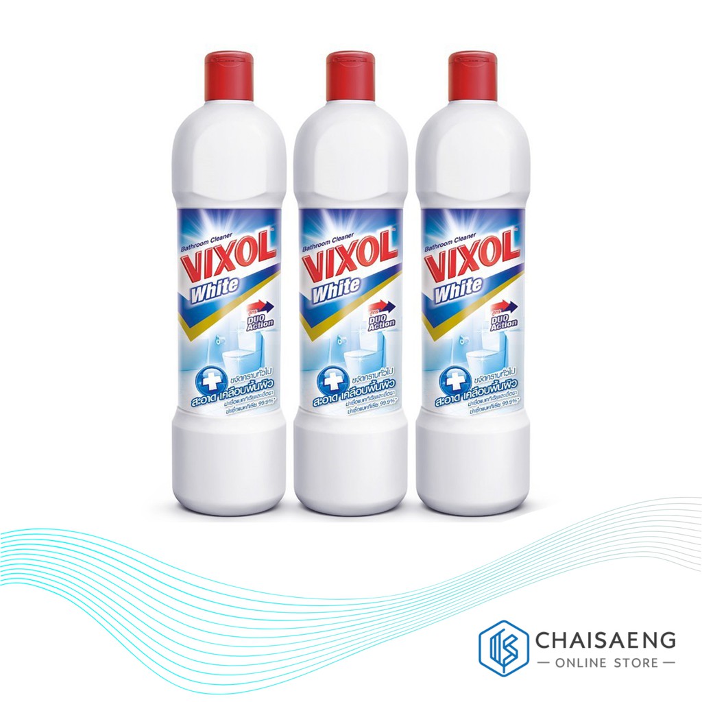 (แพ็ค 3) Vixol White ผลิตภัณฑ์ล้างห้องน้ำ วิกซอล ไวท์ สูตร ดูโอ้ แอ ...