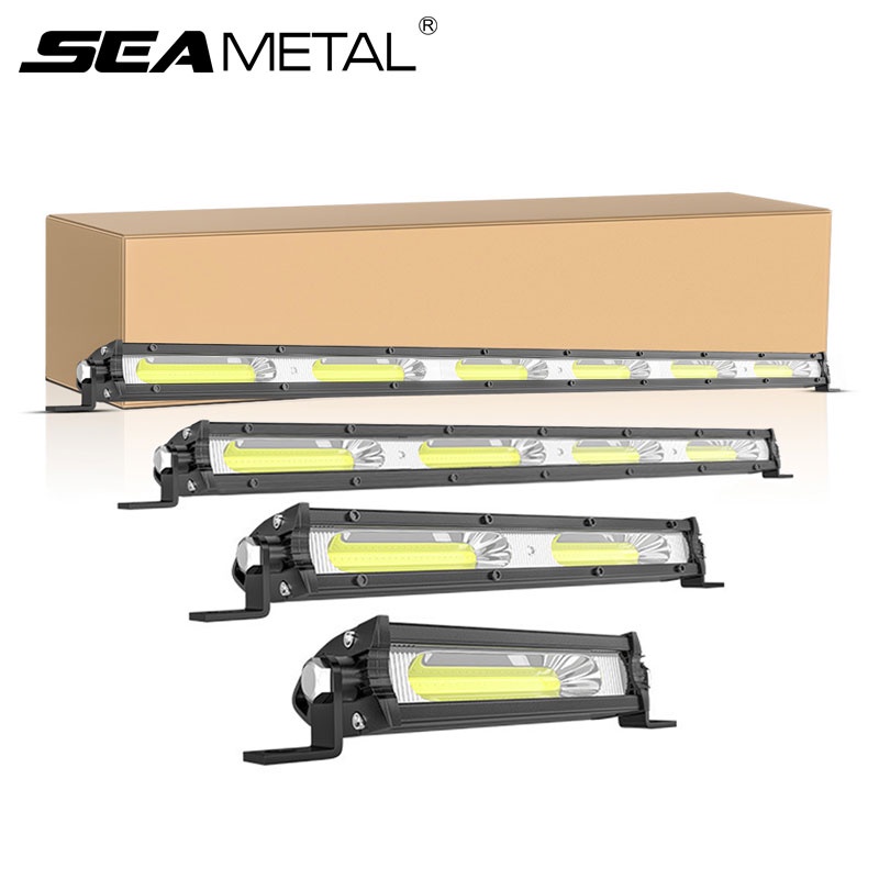 SEAMETAL บางเฉียบ ไฟ LED ทำงานรถยนต์ 12V 24V LED COB Light Bar แถบไฟไฟ ...