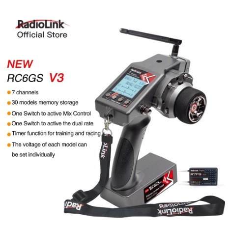 [รีโมท] RadioLink RC6GS V3 7CH 2.4G รีโมท พร้อมรีซีฟ Controller ...