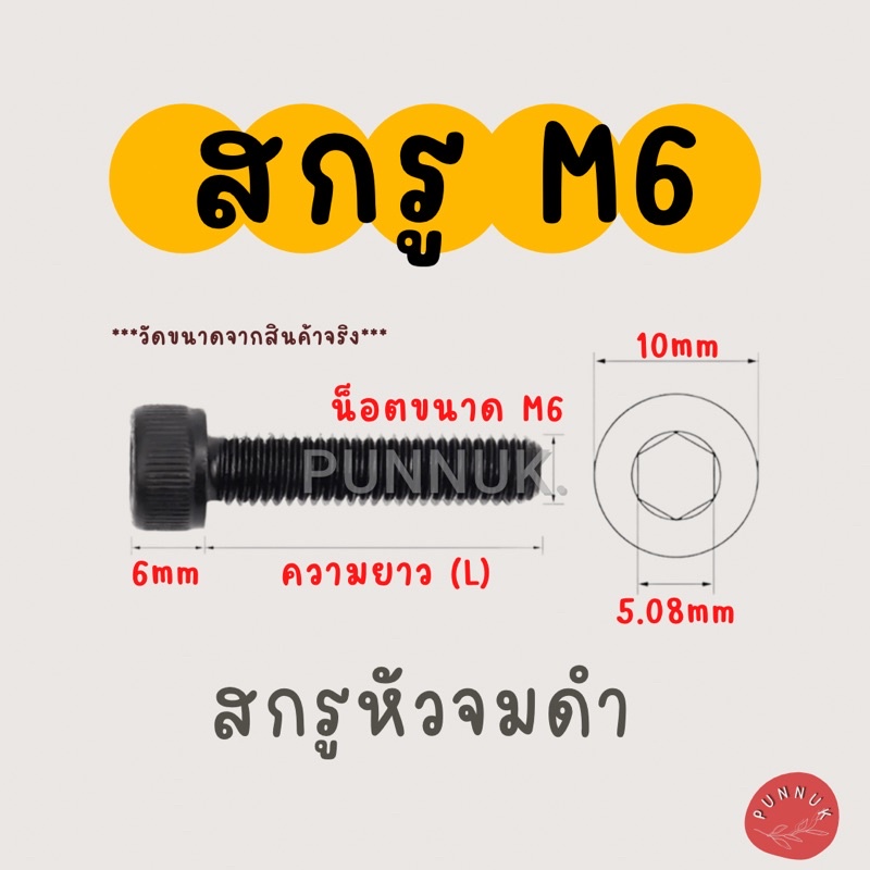 น็อต สกรู หัวจมดำ ขนาด M6-12 ยาว 45-80mm | Shopee Thailand