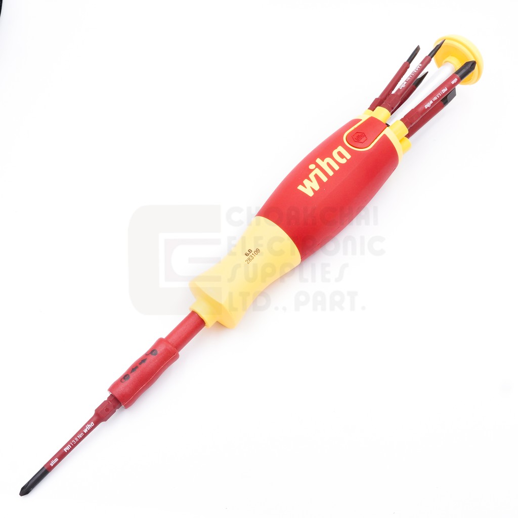 Wiha LiftUp electric ไขควงฉนวนไฟฟ้า 1000V ปลาย slimBit ปากแฉก PH1 PH2 ...