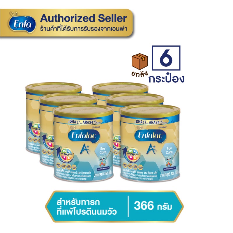 (ยกลัง) Enfa lac เอนฟาแล็ค เอพลัส ซอยแคร์ นมผง สูตร โปรตีน ถั่วเหลือง สำหรับเด็กแรกเกิด 366 กรัม ...