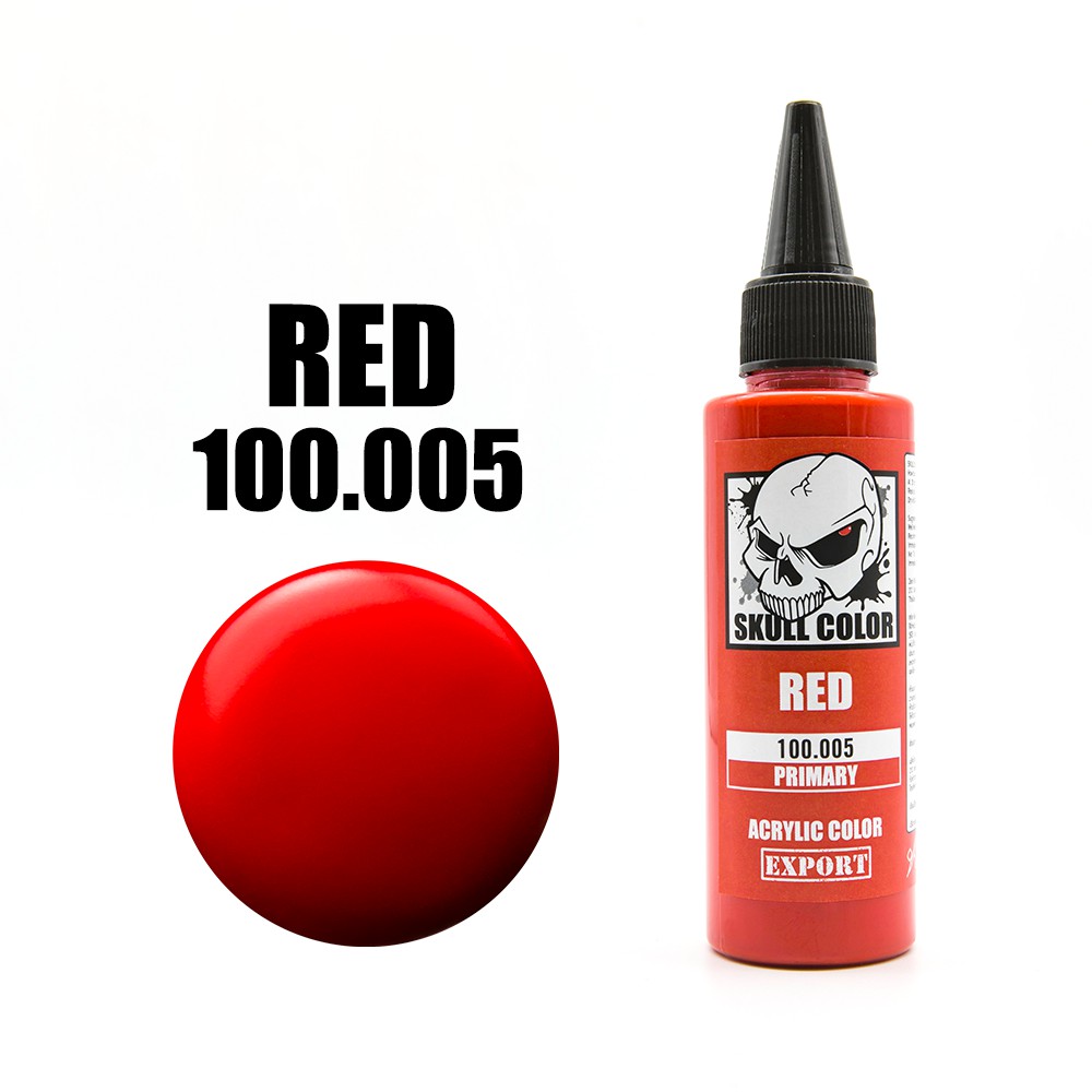 Skull Color 005 สีแดง (Red) สีสูตร Acrylic ผสมสำเร็จสำหรับแอร์บรัช สี ...