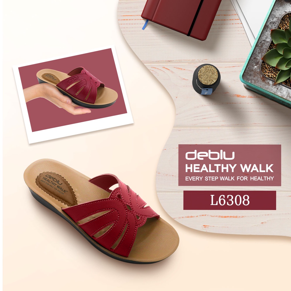 NFshoes ถูกสุด! รองเท้าแตะ หญิง เพื่อสุขภาพ แบบสวม Deblu เดอบลู รุ่น L6308 นุ่มนิ่ม รองเท้า ...