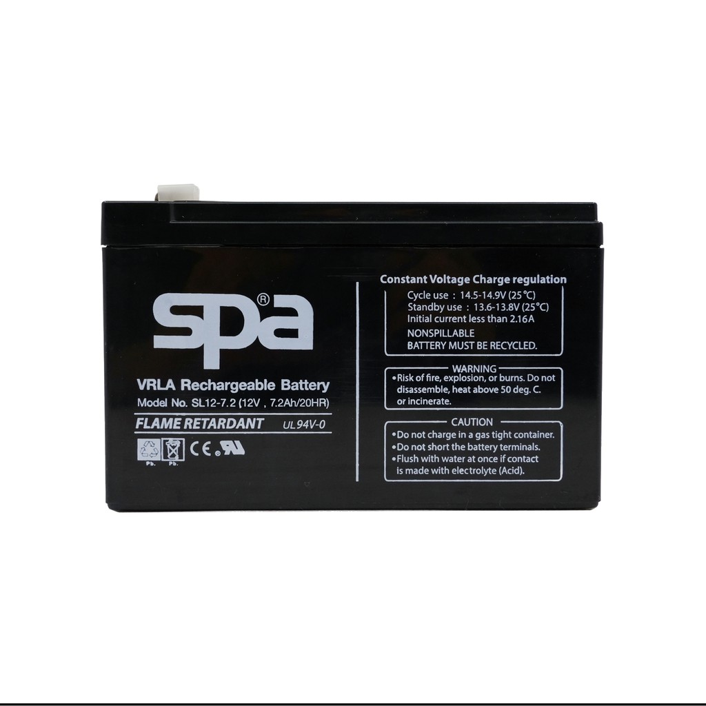 Spa แบตเตอรี่แห้ง สำรองไฟ 12V 7.2Ah (SLA Battery แบต UPS/ไฟฉุกเฉิน/ระบบ ...