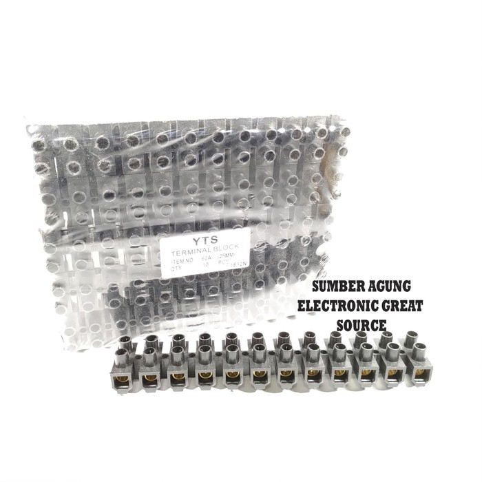 Hitam Yts Terminal Block สีดํา 25mm no. 25 60ก ต่อแถบเนื้อหา10 | Shopee ...
