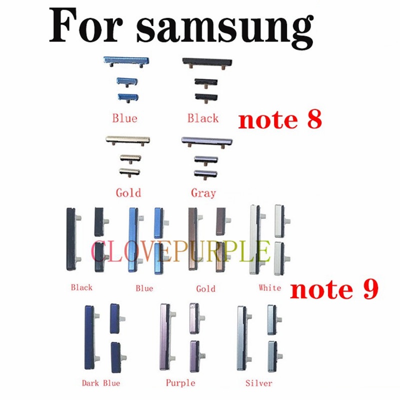 ปุ่มกดไฟฟ้าสําหรับ Samsung Galaxy Note 8 N950 F Note 9 N960 F ปุ่มเปิดด้านข้างและปุ่มด้านข้าง ...