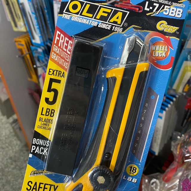 Olfa คัตเตอรร์อัลฟ่า รุ่น L-7/5BB ใบมีดสีดำ แถมใบมีด | Shopee Thailand