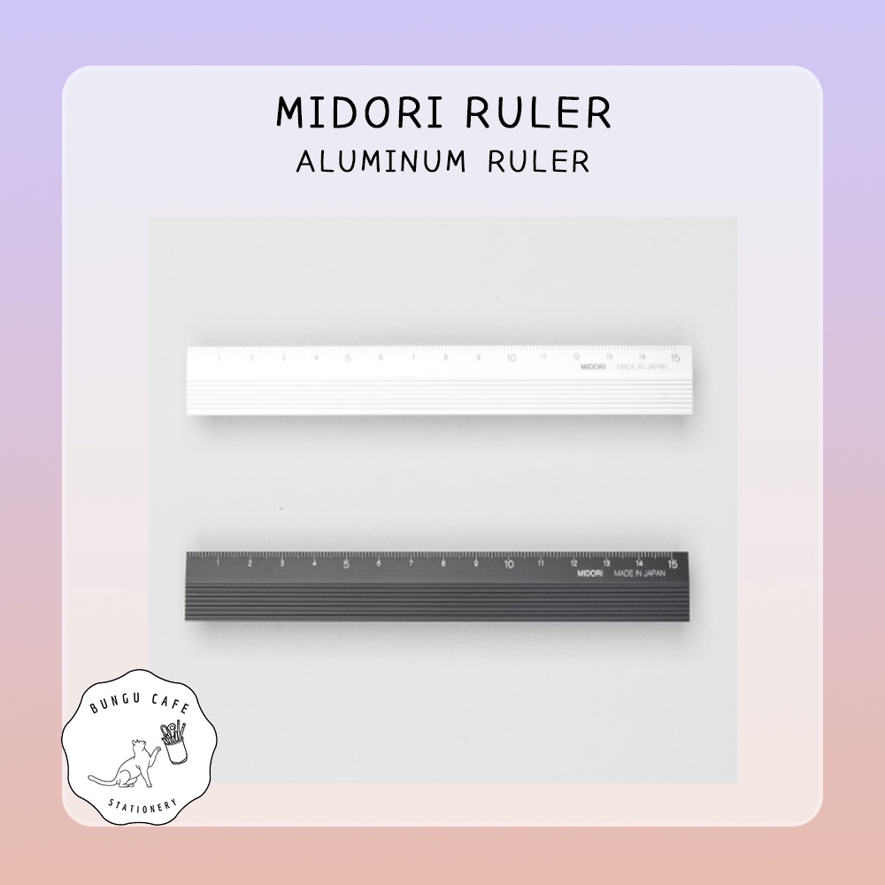 Midori Aluminum ruler 15 cm. // มิโดริ ไม้บรรทัด อลูมิเนียม ขนาด 15 ซม. ...