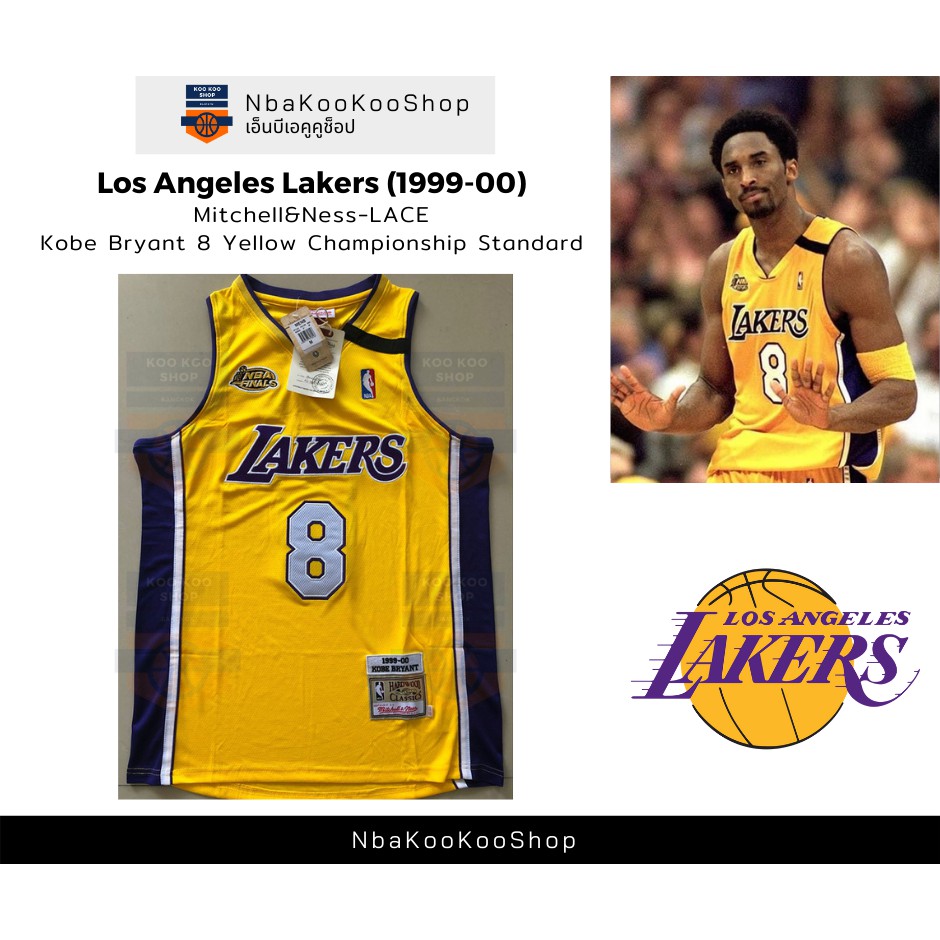 เสื้อบาส (พร้อมส่ง) งานปักผ้าล้วน Los Angeles Lakers (1999-00) : Kobe ...