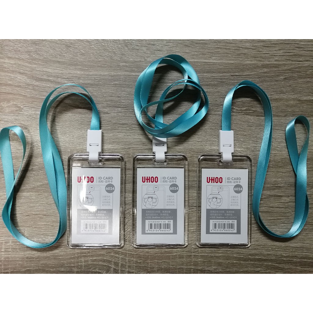 UHOO 6024 กรอบอะครีลิคใสใส่บัตร แนวตั้ง กันน้ำได้ กับสายสีเขียว คลิป ...