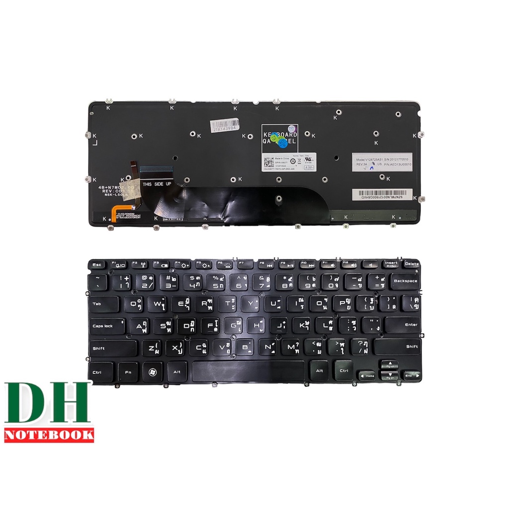 คีย์บอร์ดโน๊ตบุ๊ค keyboard DELL XPS 13 มีไฟ 9370 13-9370 13-9370-D1705S ...