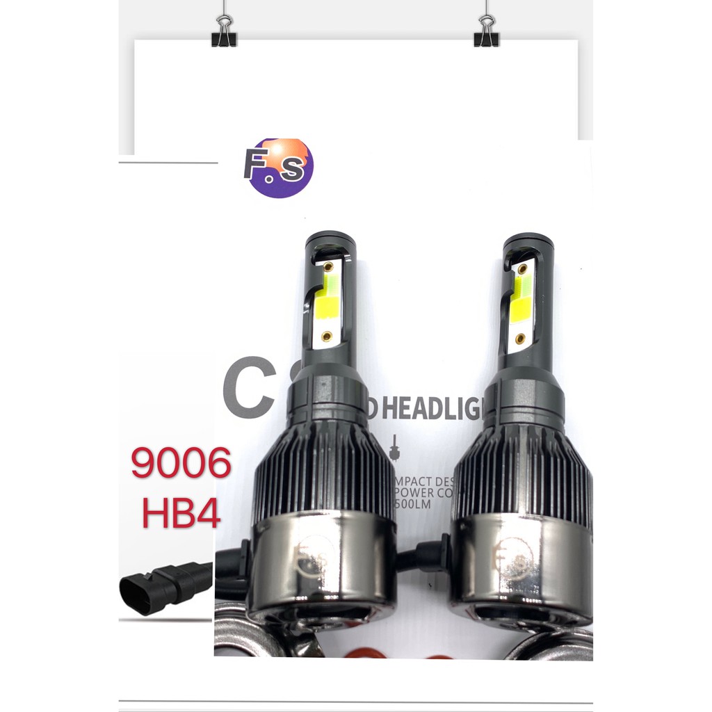 *ไฟหน้าLED 1คู่ LED C8 3สี ขั้ว H1 /H4 /H7 (H8/H9/H11) (9005/HB3) (9006/HB4) รับประกัน 15วัน 12V ...