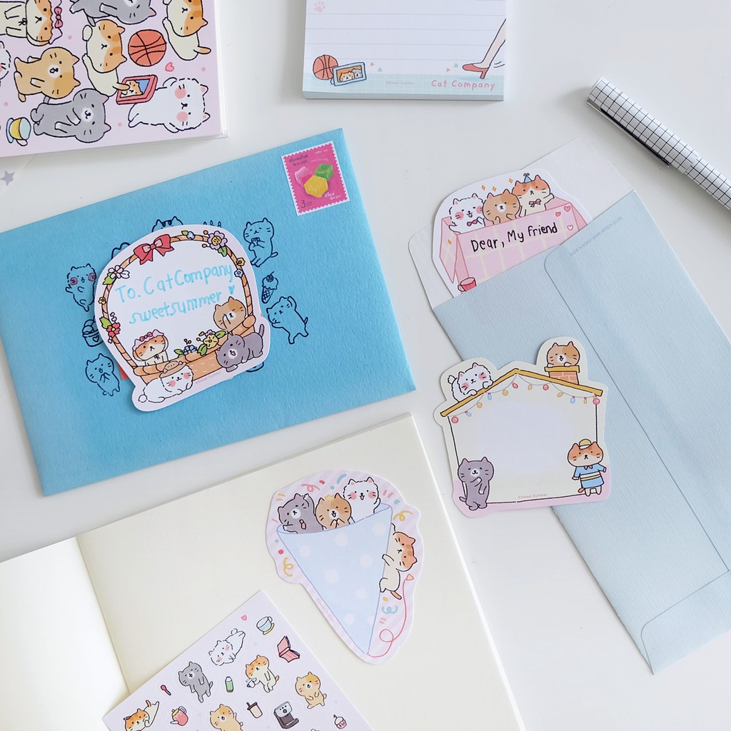 สวีทซัมเมอร์ : กระดาษอวยพร : ชุดที่ 1 : ลาย Little Amiko / Cat Company ...