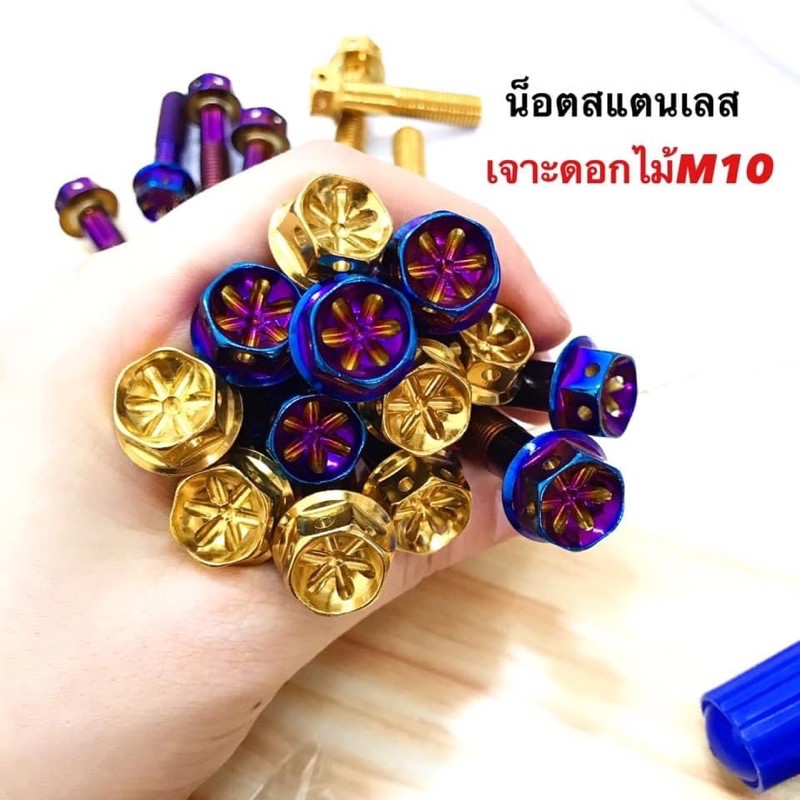 น็อตสแตนเลส หัวเจาะดอกไม้เบอร์6 เบอร์8 | Shopee Thailand