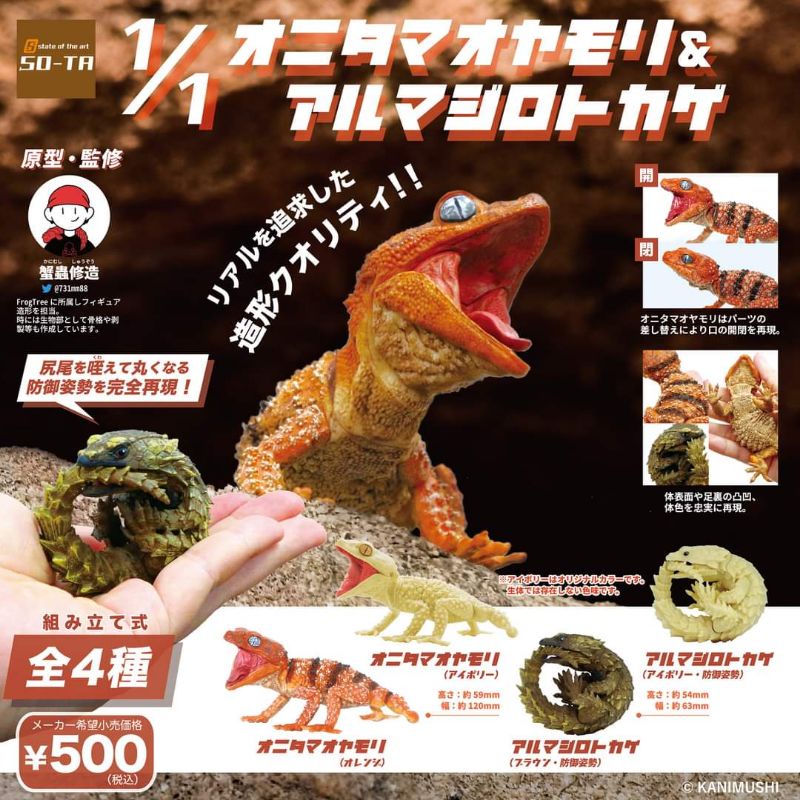 Gachapon Lizard กาชาปอง กิ้งก่า & ตุ๊กแก สเกลขนาด 1/1 ครบชุด 4 แบบ ...
