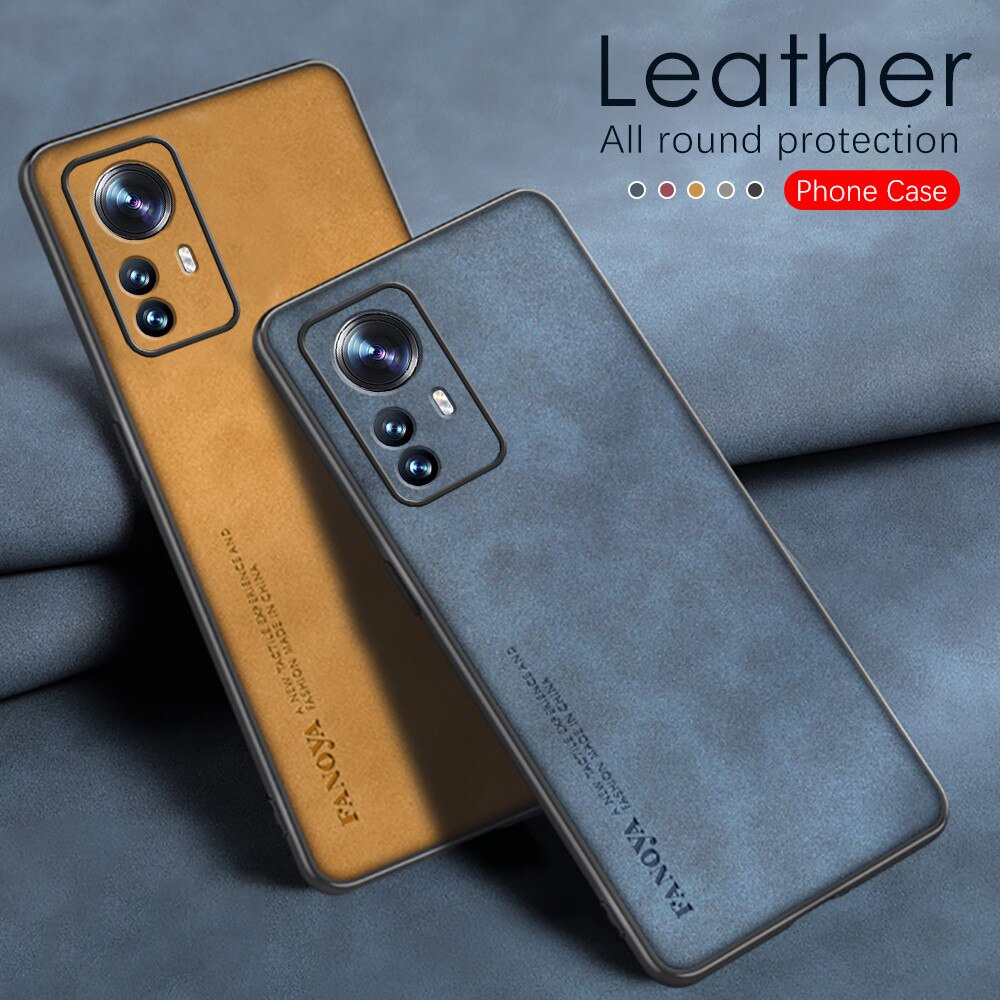 For Xiaomi 12 Pro Case Sheepskin Leather Matte Fundas Xiomi Mi 12Pro ...