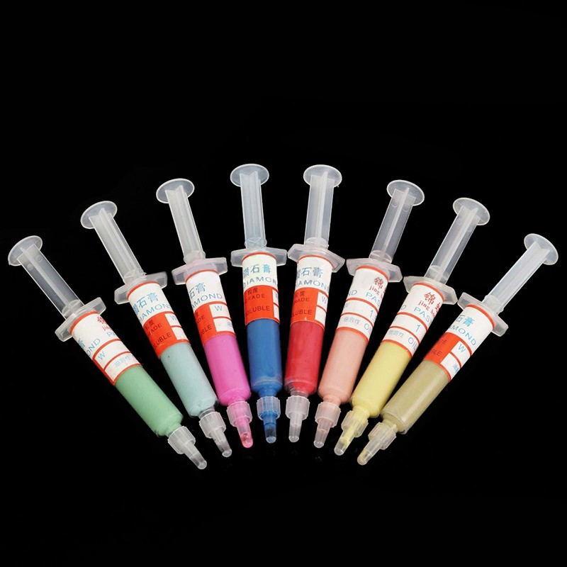 8 ชิ้นเพชรขัด Lapping Paste Compound Syringe ชุด 5 กรัม 0.5 - 10 Micron ...