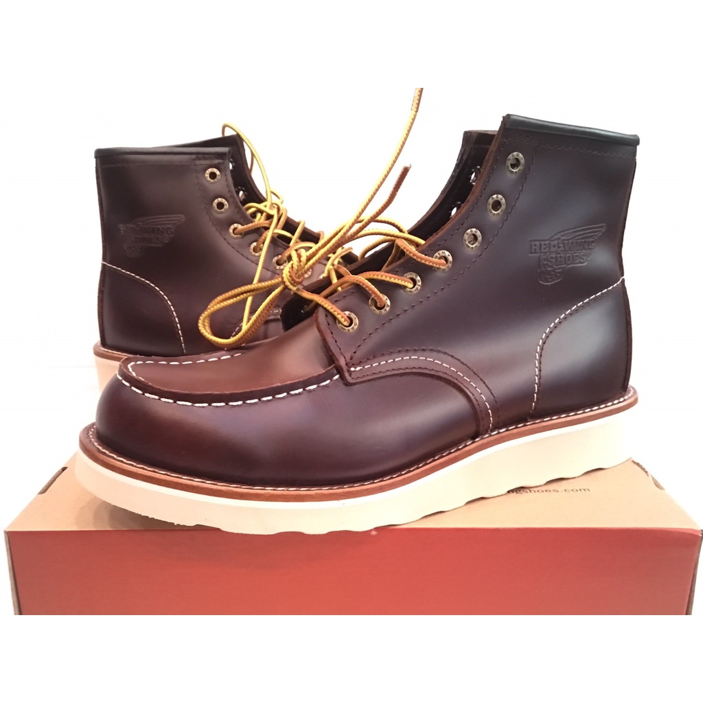 ของอยู่ไทย พร้อมส่ง รองเท้าหนังหุ้มข้อ หนังแท้100% redwing Boot สีน้ำตาลเข้ม | Shopee Thailand