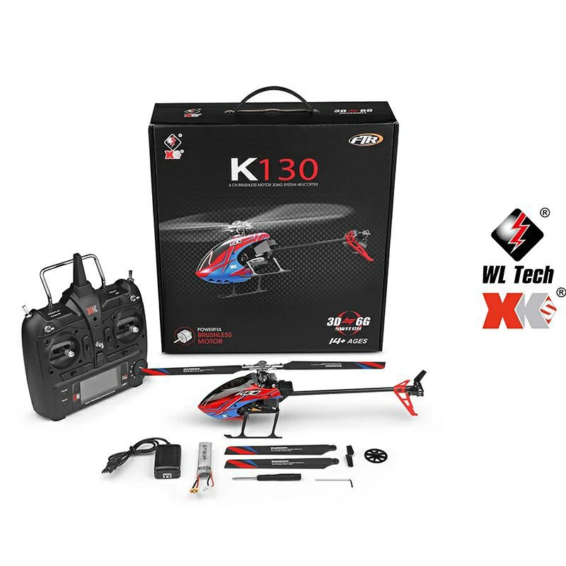 Wltoys XK K130 2.4G 6CH Brushless 3D 6GระบบFlybarless RCเฮลิคอปเตอร์BNF RTF | Shopee Thailand