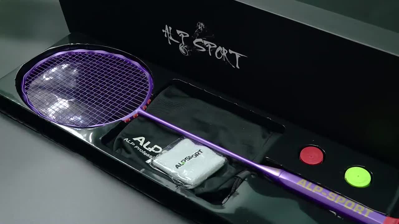 Alp MH-V5 ไม้แบดมินตัน คาร์บอนไฟเบอร์ 5U 75 กรัม 30 ปอนด์ 100% สีม่วง ...