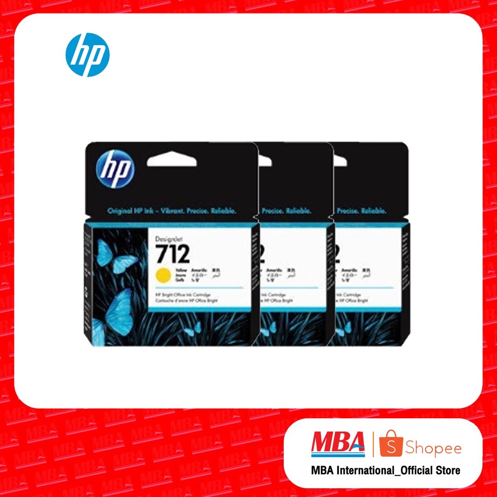 HP 712 3-Pack 29-ml Yellow Ink Cartridge (3ED79A) | Shopee Thailand