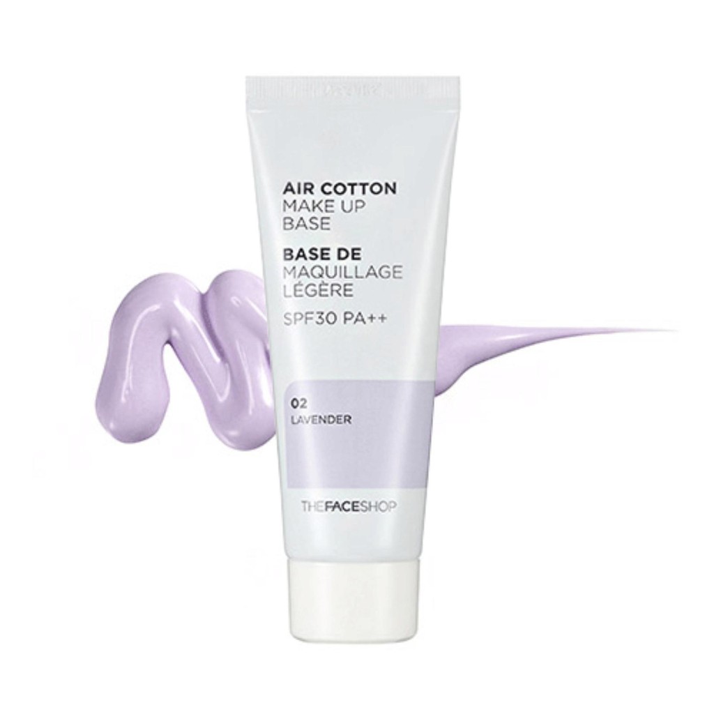 THE FACE SHOP AIR COTTON MAKE UP BASE SPF30 PA++ 02 LAVENDER เมคอัพเบส ...