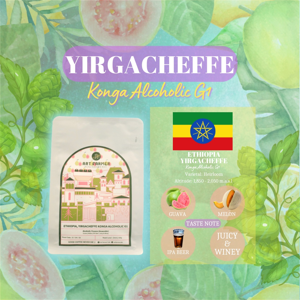 เมล็ดกาแฟคั่ว Ethiopia Yirgacheffe Konga Alcoholic G1 120g. | Shopee Thailand
