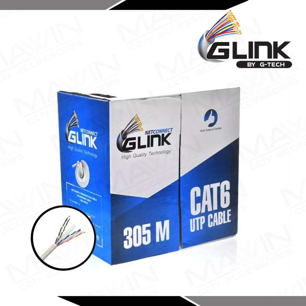 สายแลนCat6 ภายใน INDOOR UTP LAN CABLE CAT6 305เมตร GLink | Shopee Thailand