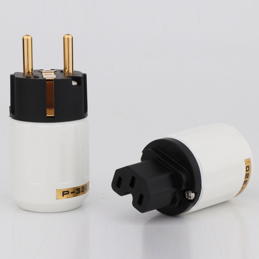 Preffair HI-End 24K Gold Plated Schuko Power Plug European Plug Adapter ...