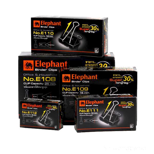 คลิปดำ คลิปหนีบกระดาษ (กล่อง12ตัว) ตราช้าง elephant brand | Shopee Thailand