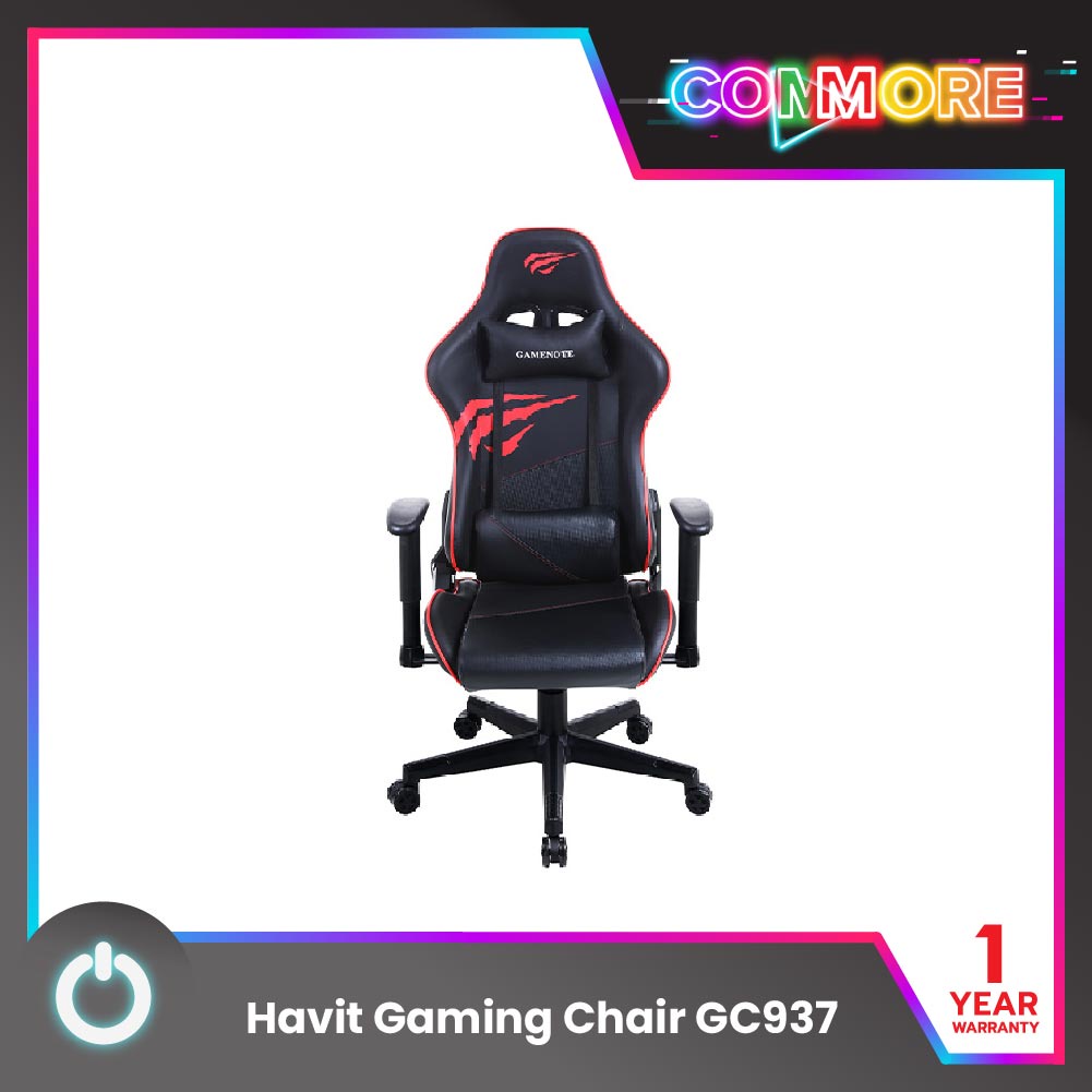 Havit Gaming Chair GC937 Black+Red (เก้าอี้เกมมิ่ง) | Shopee Thailand