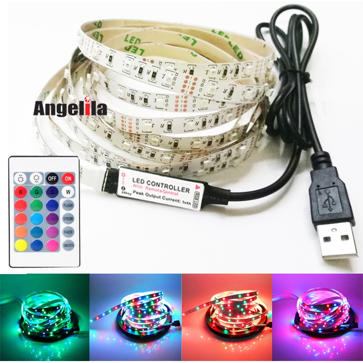 ไฟสตริง 5V LED SMD 3528 ไฟ Rgb พร้อมรีโมท Usb 24 ปุ่ | Shopee Thailand