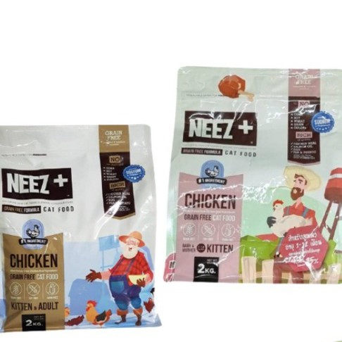neez+ 300g อาหารเม็ด NEEZPLUS sinior เกรนฟรี สูตรไก่ ขนาด * สำหรับแมว4 ...