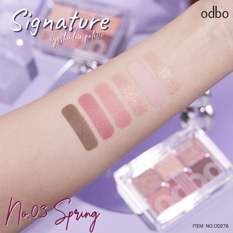ODBO SIGNATURE EYESHADOW PALETTE OD276โอดีบีโอ อายแชโดว์ ซิกเนเจอร์ พาเลท 6 สี เม็ดสีแแน่น ติดทน ...