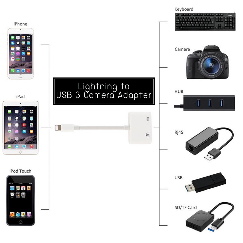 Lightning to USB 3 Camera Adapter สำหรับ iPhone iPad เพื่อโอนถ่ายข้อมูล ...