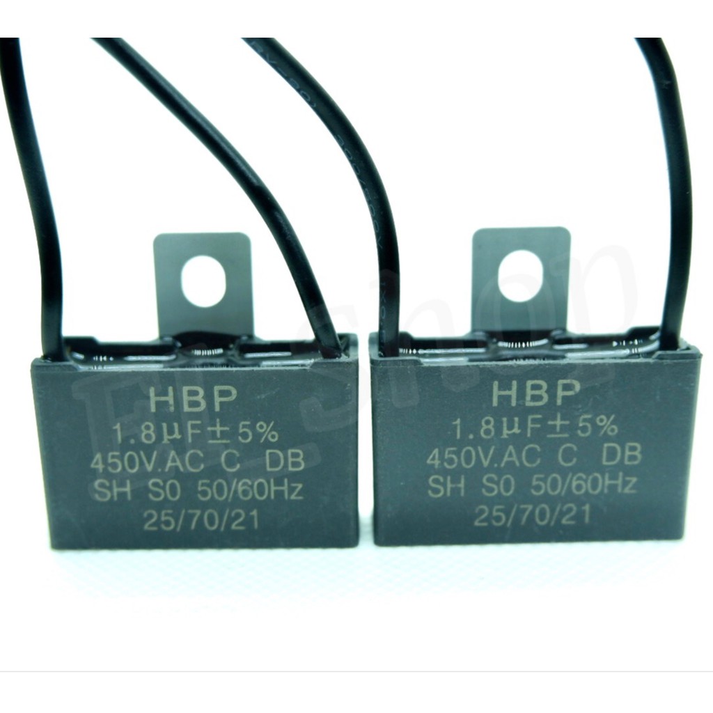 Capacitor CBB61 1.5 uf1.8uf 2uf 2.5uf 3uf 3.5 uf 4 uf 5 uf/ 450V รุ่นมีสายไฟ HBP คาปา ...